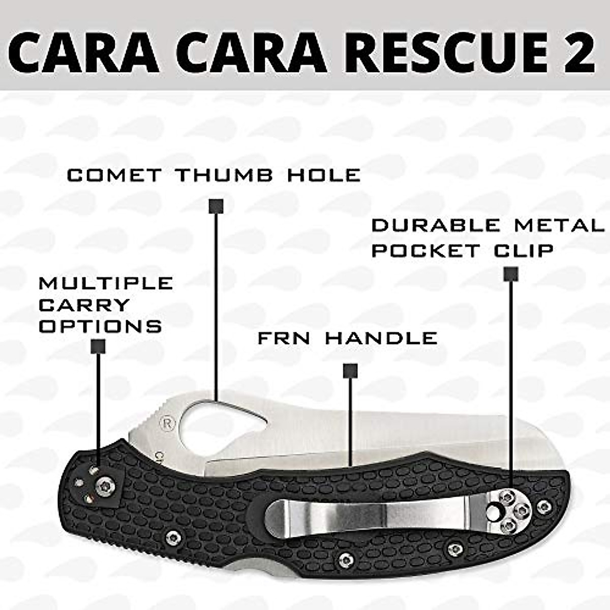 Byrd Cara Cara 2 Rescue Lightweight Knife with 3.88" Stainless Steel Sheepfoot Blade and High Performance Black FRN Handle - SpyderEdge - BY17SBK2