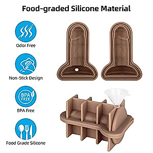 Tcamp 3 Pack Prank Silicone Ice Cube Trays for Bachelorette Party, Funny Ice Cube Molds for Chilling Cocktails Whiskey Tea Drinks, Christmas Gifts (Coffee, Red, Blue)