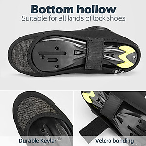 ROCKBROS Cycling Shoe Covers Winter Shoes Cover Windproof Bike Bicycle Overshoes for Men Women Thermal Warmer Black