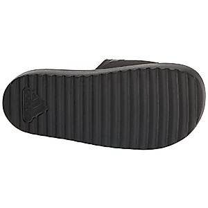 adidas Women's Adilette Platform Slide Sandal, Black/Black/Black, 7
