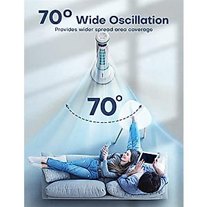 43-INCH Evaporative Air Cooler, BREEZEWELL Windowless Air Conditioner Portable for Room, 70°Oscillating Cooling Fan w/LED Screen, 15H Timer & Remote, 4 Modes & 3 Speeds, Air Cooler for Bedroom Office