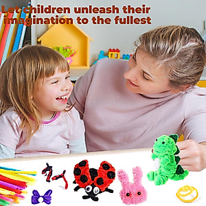 fulasiteu 200 pcs Multi-Color Pipe Cleaners and 100 pcs self-Adhesive Wiggle Eyes Sets for Crafts, Pipe Cleaners Bulk, Art and Craft Supplies, Chenille Stems, Pipe Cleaner for Crafts…