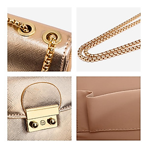 Dasein Women Small Crossbody Bag Designer Evening Bag Clutch Purse Handbag for Wedding/Prom/Party with Double Chain Strap