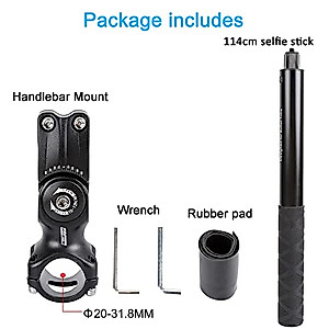 Third Person Perspective Handlebar Mount +114CM Invisible Selfie Stick for Bike Motorcycle Ride Tracking Shooting for Insta360 ONE X3,X2,X,RS,R 360 Camera