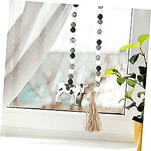 Artibetter 3pcs String Rope Wooden Beads wood beads tassel spring beads wood beads ornaments farmhouse bead garland rustic garland home accents decor Tassel Beads Pendant tray rural