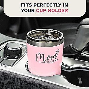 New Mom Gifts for Women After Birth - Mom Est. 2023, 16 oz Blush Mom Tumbler with Lid - Sentimental Gifts for Mom - First Mothers Day Gifts - First Time Mom Gifts - Pregnancy Gifts for First Time Moms