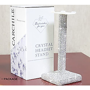 CARCHILE SH Luxury Rhinestones Headphone Stand Headset Holder Crystal (Silver)