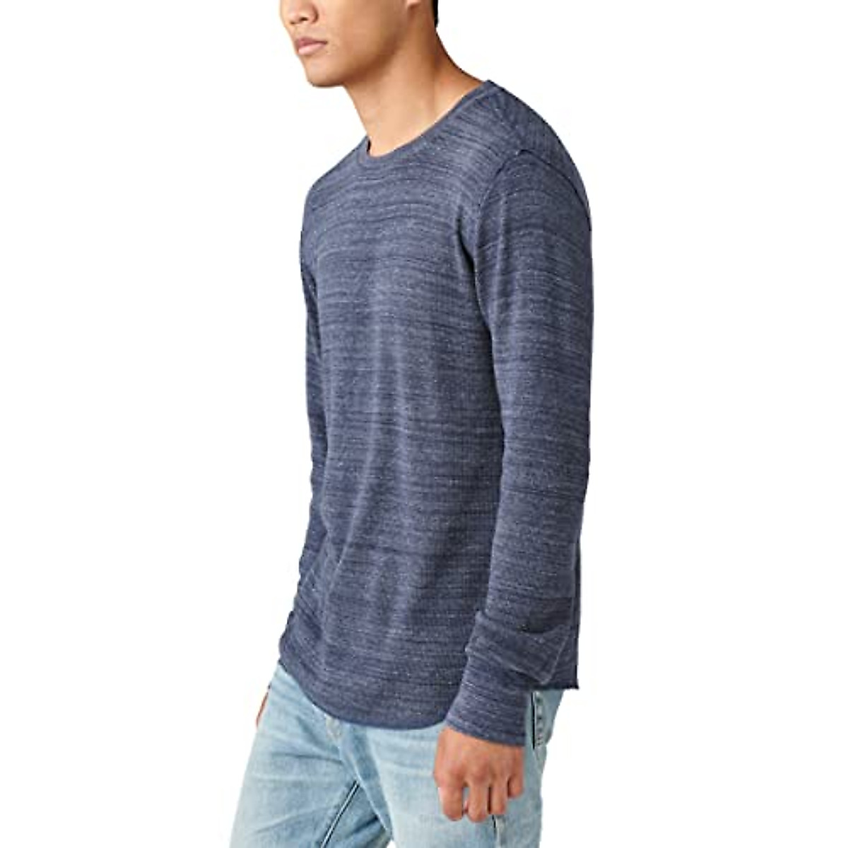 Lucky Brand Men's Garment Dye Thermal Crew Tee, Navy, Large