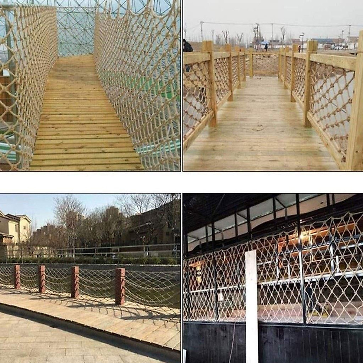 Hynet Hemp Grid Safety Net, Indoor Ceiling Decorative Net Kids Climbing Net Children Swing Rope Netting Stair Anti Falling Net Pets Cargo Trailer Hammock (Size : 1 * 2m(3 * 7ft))