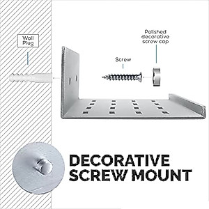 MRPAPA Floating Shelves Set of 2 - Alloy Shelf 16 inch Wall Shelves Wall Mount Rustproof Wall Shelf for Living Room Bedroom Kitchen Bathroom Farmhouse…