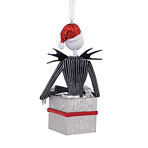 Hallmark Disney Tim Burton's The Nightmare Before Christmas Jack Skellington in Present Christmas Ornament