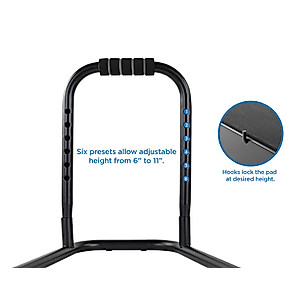 Mount-It! Height Adjustable Foot Rest for Standing and Sitting, Freestanding Under The Desk Footrest with Handle and Six Height Settings, Anti-Slip Padded Surface,Black