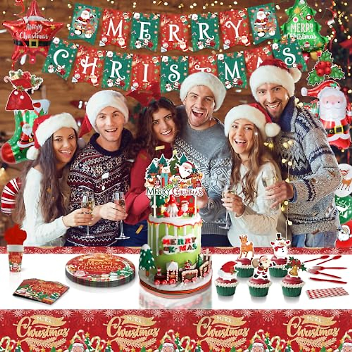 234 Pcs - Christmas Balloons Decorations - Christmas Party Decorations - Christmas Party Decor - Christmas Decorations Indoor - Christmas Party Supplies - Grinch Christmas Party Decorations