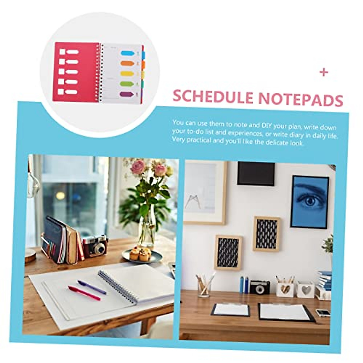 STOBOK 2pcs Notebook Prize Colorful Journal Daily Planner Book Digital Notepad Sketchbook Journal Notebooks for Work Time Management Jotters Coil Notepads Journey Handbooks