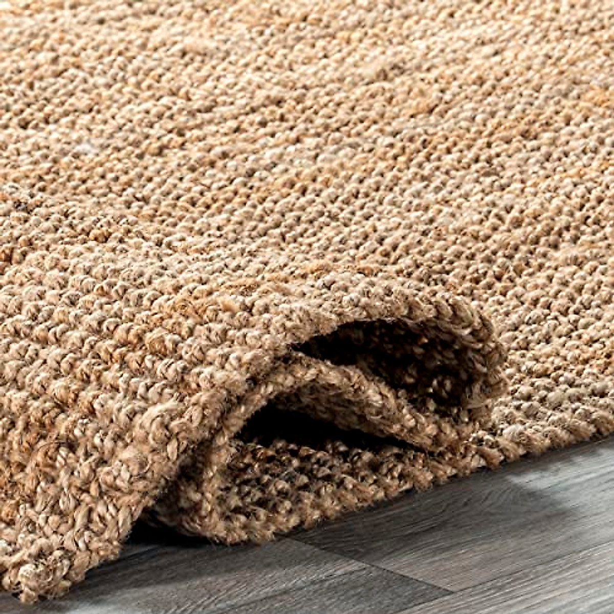 nuLOOM Ashli Handwoven Solid Jute Runner Rug, 2' 6" x 10', Natural