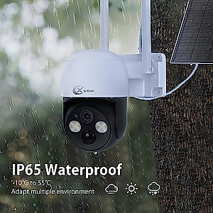 XVIM 2PCS Solar Security Cameras Wireless Outdoor, 2.5K Pan/Tilt Wireless Outdoor Cameras for Home Security, WiFi Rechargeable Battery Surveillance Cameras, PIR Detection, 2-Way Audio, Cloud/SD