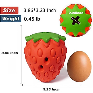 Lumkou Strawberry Dog Toys, Dog Chew Toy for Training and Cleaning, Durable Rubber Dog Toys for Aggressive Chewer, Interactive Tough Teething Toys for Puppy Medium Large Dogs
