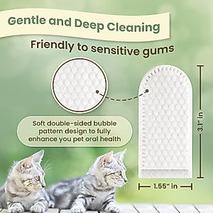 Dental Wipes for Dogs Teeth, Dog Teeth Cleaning Wipes, Dog Dental Care Wipes, Pet Dental Finger Wipes, Dog Toothpaste and brush, Cat Toothbrush, Reduce Plaque and Tartar, Freshen Breath,50 Counts