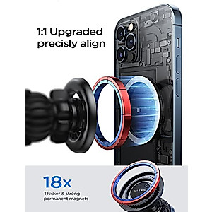 LISEN Fits MagSafe Car Mount Upgrade 18 Magnets Fit iPhone 14 Pro Max Car Holder Mount Super Stable Magnetic Phone Holder for Car Air Vent for Magsafe iPhone 12/13/14 Pro Max Mini All Phones