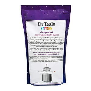 Dr. Teal's Kids' Gentle Sleep Soak with Pure Epsom Salt & Melatonin - (2 Pack, 2lbs Ea.) - Coconut and Other Essential Oils Relieve Stress & Soothe The Body - Hypoallergenic & Paraben Free