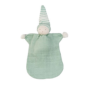 Under the Nile Organic Cotton Baby Muslin Sleeping Doll Lovey Toy in Sea Breeze 8" Tall
