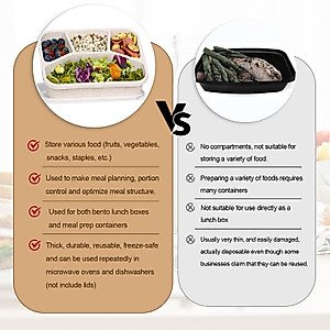 shopwithgreen 8 Pack Bento Lunch Box for Kids, 4 Compartment Meal Prep Lunch Containers for Adults, Reusable Microwave and Dishwasher Safe Food Storage Container for School Work Travel Camp, BPA Fre