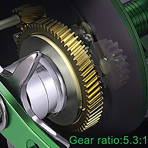 Sougayilang Round Baitcasting Reel Inshore Saltwater Fishing, Conventional Reel-Reinforced Metal Body for Catfish,Salmon/Steelhead, Striper Bass Fishing Reel