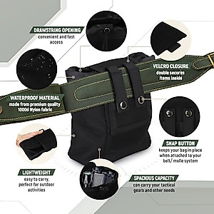 GearHill Molle Dump Pouch Drawstring Roll-Up Tactical Drop Pouch, Lightweight, Durable, Folding Hunting Utility Bag, Ammo Magazine Pouch (Black)