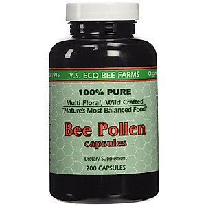 Y.S. ECO Bee Farms 100% Pure Bee Pollen 1,000mg- 200 Capsules