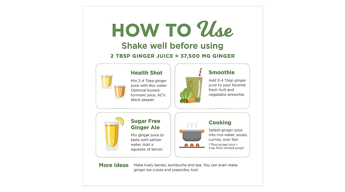 Organic Ginger Juice - 99% Pure for Digestive Health