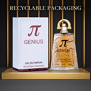 Genius for Men Eau De Parfum - High-End Fragrance with a Combination of Mandarin, Rosemary, Galbanum & Pine Needle - Fragrance That Will Get You Noticed - 100ml Bottle with 100% recycled box