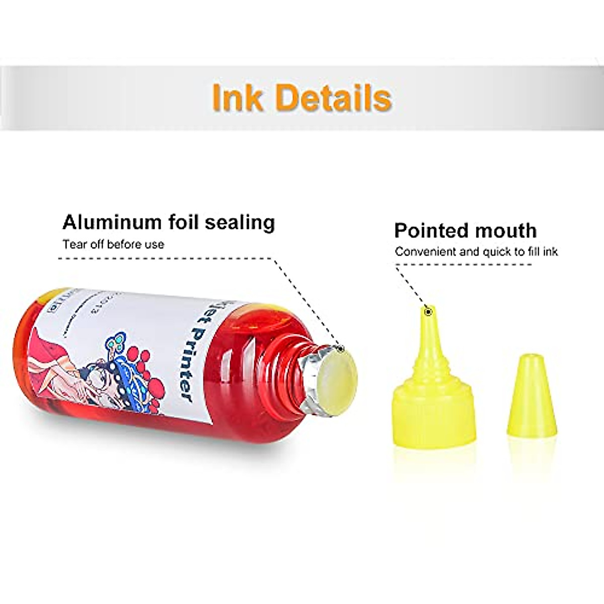 KSI Ink Refill kit 6x100ml forHP 950 951 932 933 60 61 952 902 901 62 63 64 65 21 22 920 940 934 564 711 970 971 94 95 96 Refillable Ink Cartridge for HP Envy 4500 4520 5643 OfficeJet 6500a 6500 6000.