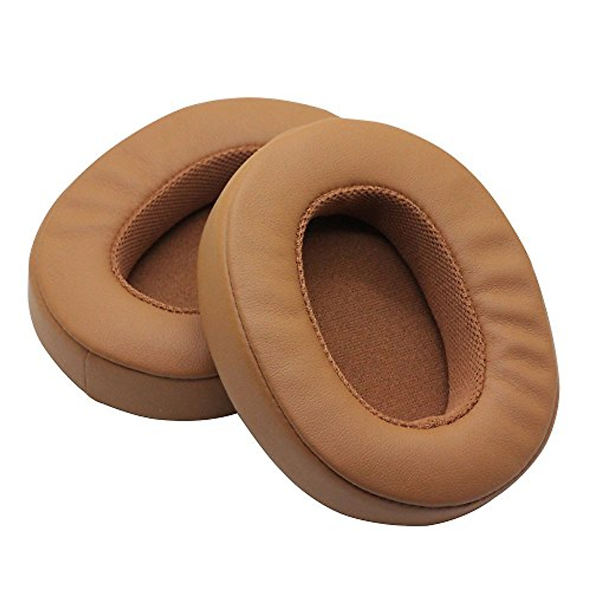 Poyatu Replacement Earpads for Skullcandy Crusher/ANC/EVO Bluetooth Wireless Hesh 3 & EVO & ANC Headphones Gray/Tan Memory Foam Ear Cushions Earbuds Ear Pads Repair Parts Brown