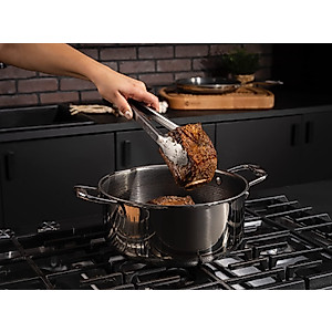 HexClad Hybrid Nonstick Dutch Oven, 5-Quart, Stainless Steel Lid, Dishwasher and Oven Safe, Induction Ready, Compatible with All Cooktops