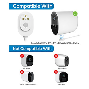 Upgraded Solar Panel Charging Compatible with Pro 5S, Arlo Pro 4, Pro 3, Pro 3 Floodlight, Ultra 2, Ultra, 4W Solar Panel with 9.8ft Charging Cable, IP65 Waterproof, Includes Secure Wall Mount, 2 Pack