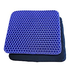 Bulletproof Gel Seat Cushion | Ultra Soft Large Cushion with Purple Cooling Gel Pad & Padded Cover | Orthopedic Cushion for Pressure Relief and Sitting Sores | Seat Cushion for Seniors, Car & Office