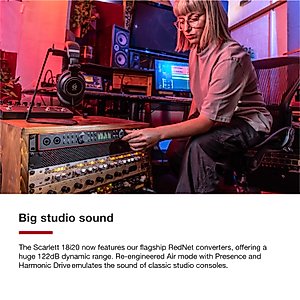 Focusrite Scarlett 18i20 3rd Gen USB Audio Interface for Recording, Producing and Engineering — High-Fidelity, Studio Quality Recording, with Transparent Playback