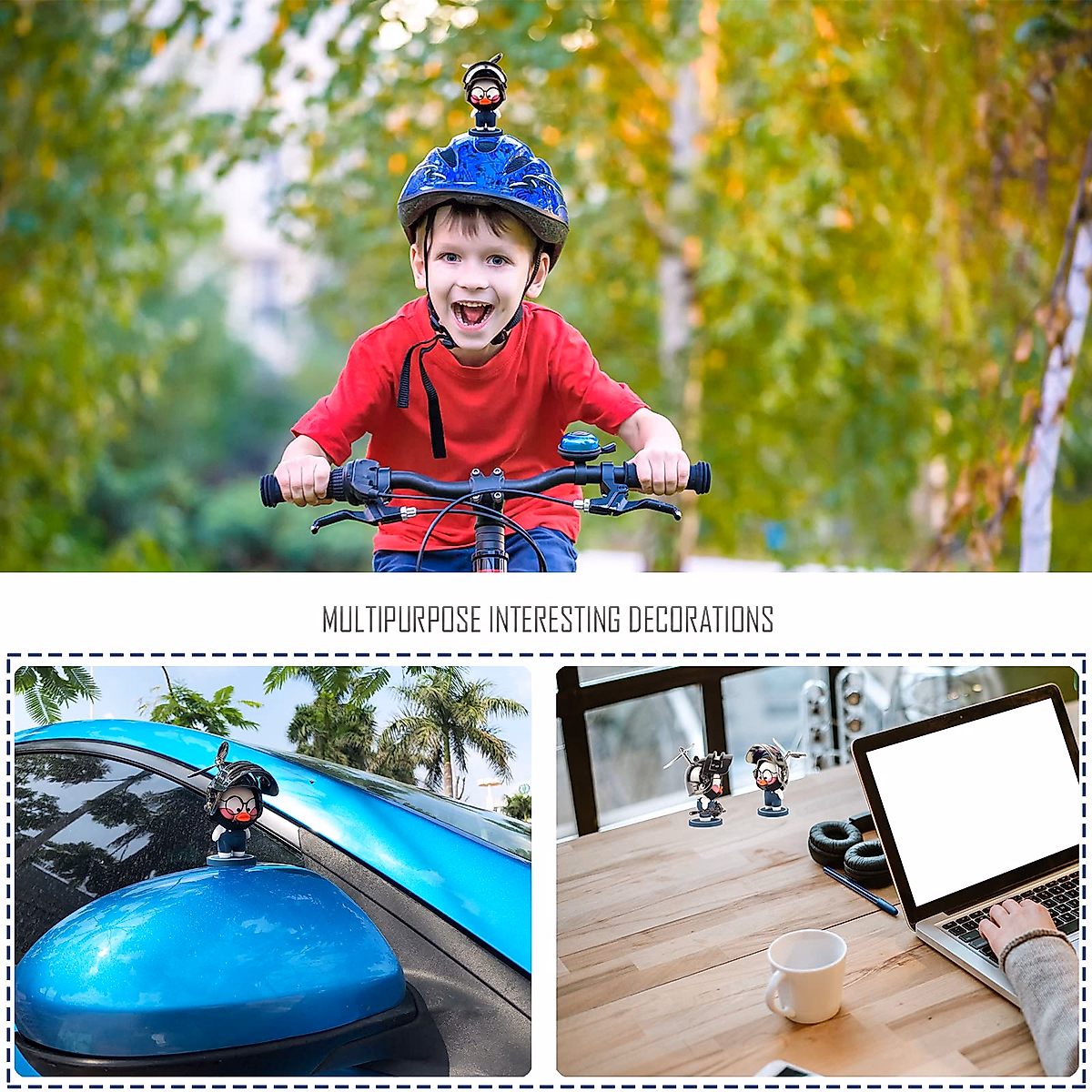 Collyon Car Dashboard Ornament Cute Rubber Duck，Office Car Cab Ornaments,Cool Spectacled Duck