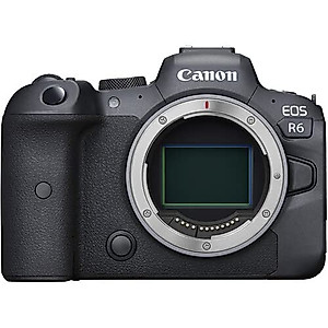 R6 Full Frame Mirrorless Camera with RF 24-105mm STM Lens Bundle + EOS R Mount Adapter + 64GB Ultra High Speed Memory Card + Accessories Including Extra Battery, Case and Tripod (Renewed), Black