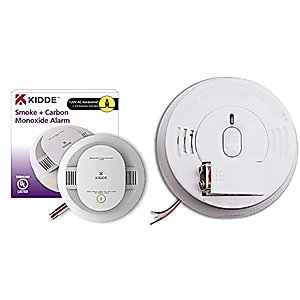 Kidde Hardwired Smoke & Carbon Monoxide Detector, AA Battery Backup, Interconnectable, LED Warning Light Indicators & Smoke Detector, Hardwired Smoke Alarm with Battery Backup, White