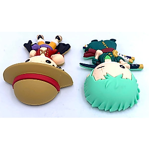Monogram One Piece Monkey D. Luffy with Cape & Zoro 2 Piece 3D Foam Figure Magnet Set - Magnet for Refrigerators and Lockers
