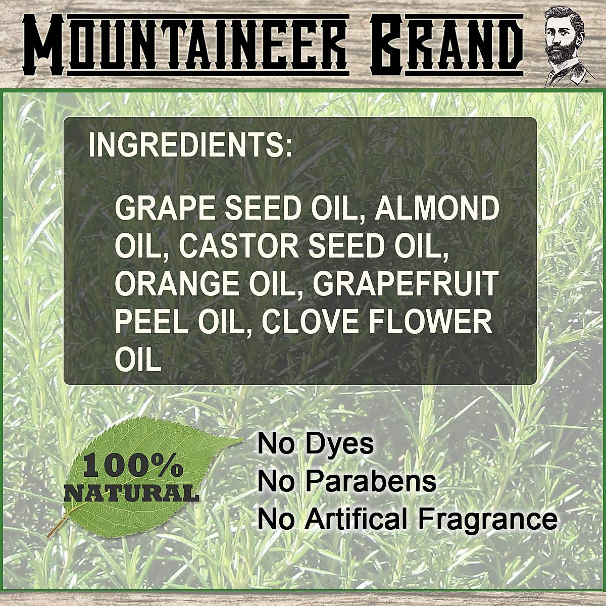 Mountaineer Brand Beard Oil - WV Citrus & Spice Scent - 100% Natural Conditioner and Softener For Men - Hydrates and Moisturizes for Beard Growth - Treats Dry Itchy Beards - 2oz