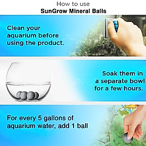 SunGrow Shrimp Tourmaline Balls, Calcium-Rich Balls, Successful Shedding, Increase Survival Rate, Impart Vibrance, Cool Décor with Health Benefits