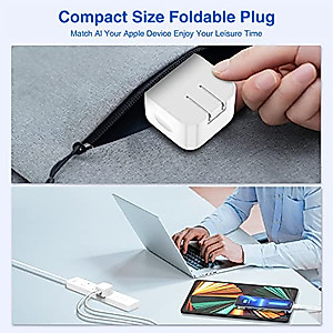 35W iPhone 14 13 Fast Charger,Dual USB-C Port Compact Power Adapter PD3.0 GaN Foldable Plug,Fast Wall Charger Block with 6Ft Type C to Lightning Cable for iPhone 12 11 Pro Max/XS/XR/X/8/iPad,AirPods