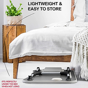 Lap Desk, Foldable Desk Bed Tray, Standing Desk, Laptop Desk, TV Tray Tables for Eating, Bed Table, Bed Desk, Breakfast Tray, Laptop Stand for Bed and Couch, Portable Desk for Dinner, Reading, (Gray)