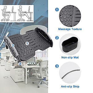 Under Desk Foot Rest ,Rocker Footrest Office Led Rest with Relieve Fatigue,Foot Stool with Massage Texture