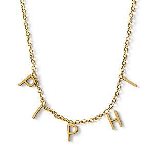 Sorority Shop Pi Beta Phi Necklace — PBP Name Necklace, 18K Gold Plated Sorority Gifts Necklace, Long-Lasting Pi Beta Phi Gifts for Women