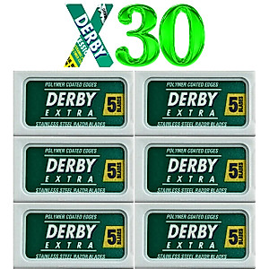 30 Derby Extra Professional Double Edge Razor Blades for straight razor