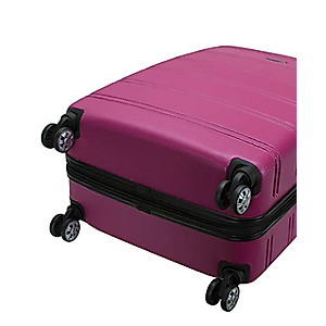 Rockland Melbourne Hardside Expandable Spinner Wheel Luggage, Magenta, 2-Piece Set (20/28)