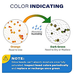 3/5/10/20/50 Gram Silica Gel Packets, 100Packs Total, Rechargeable Desiccant Packets with Orange Color Indicating, Food Safe Silica Gel for Moisture Absorbing